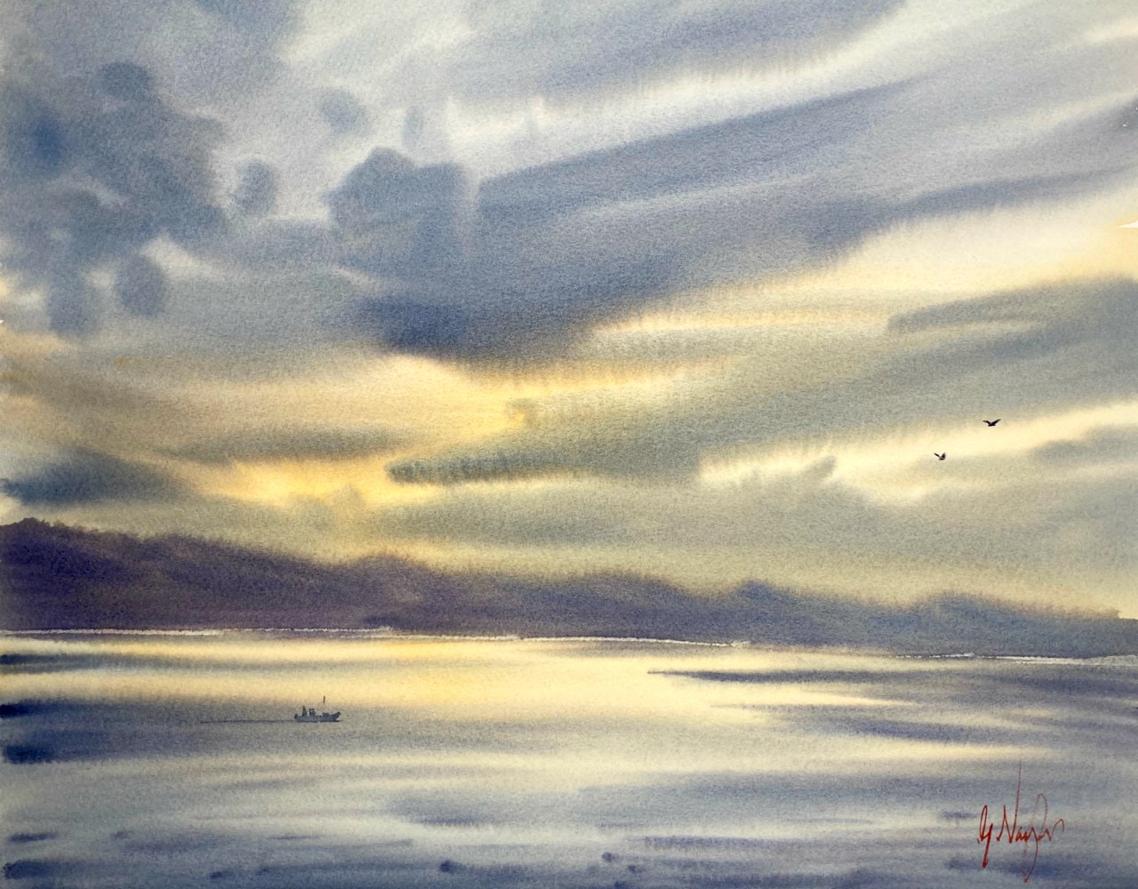 Powerful watercolor paintings of the sea – Gareth Naylor
